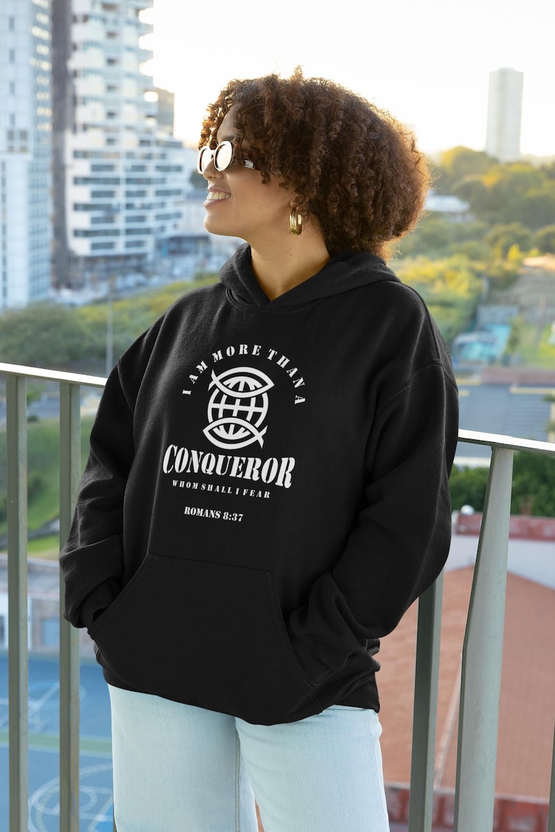 Conqueror Hoodie, Christian Apparel, Faith Based Christian Hoodie ...