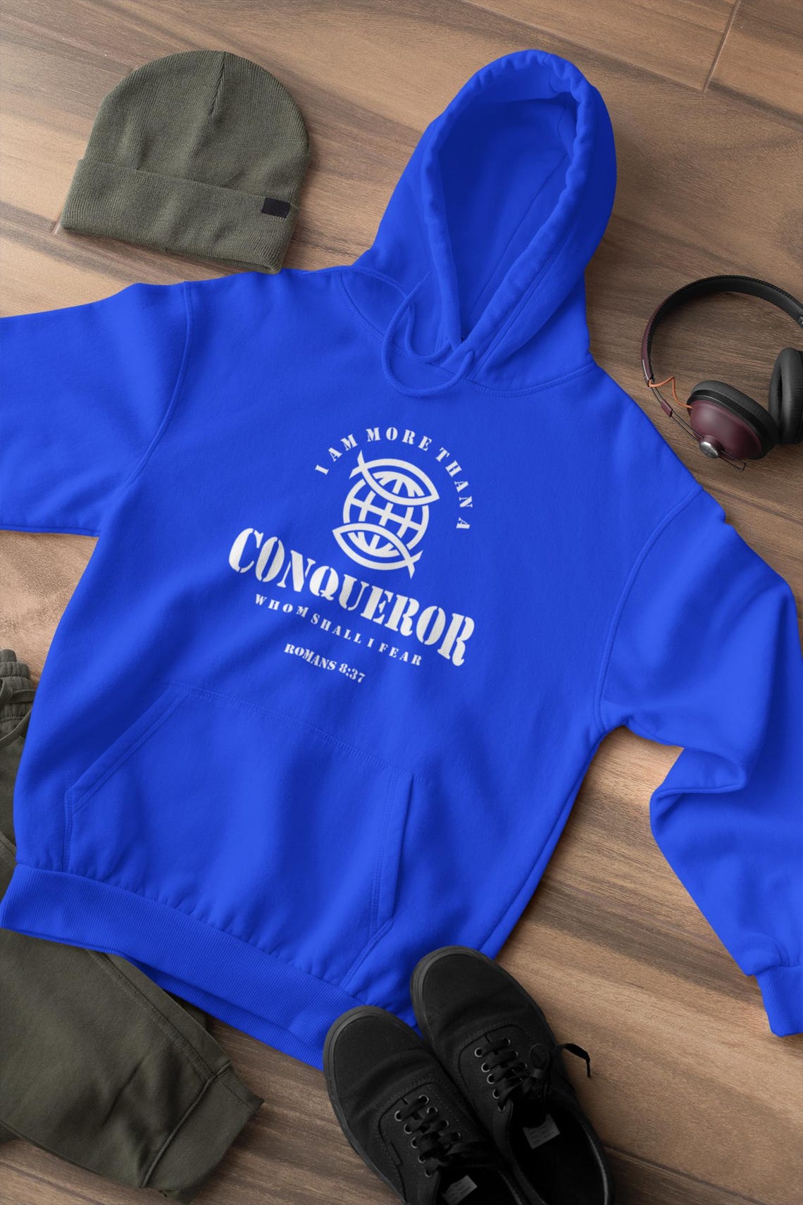 Conqueror Hoodie, Christian Apparel, Faith Based Christian Hoodie ...