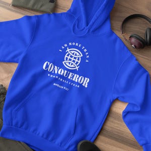 Conqueror Hoodie, Christian Apparel, Faith Based Christian Hoodie ...