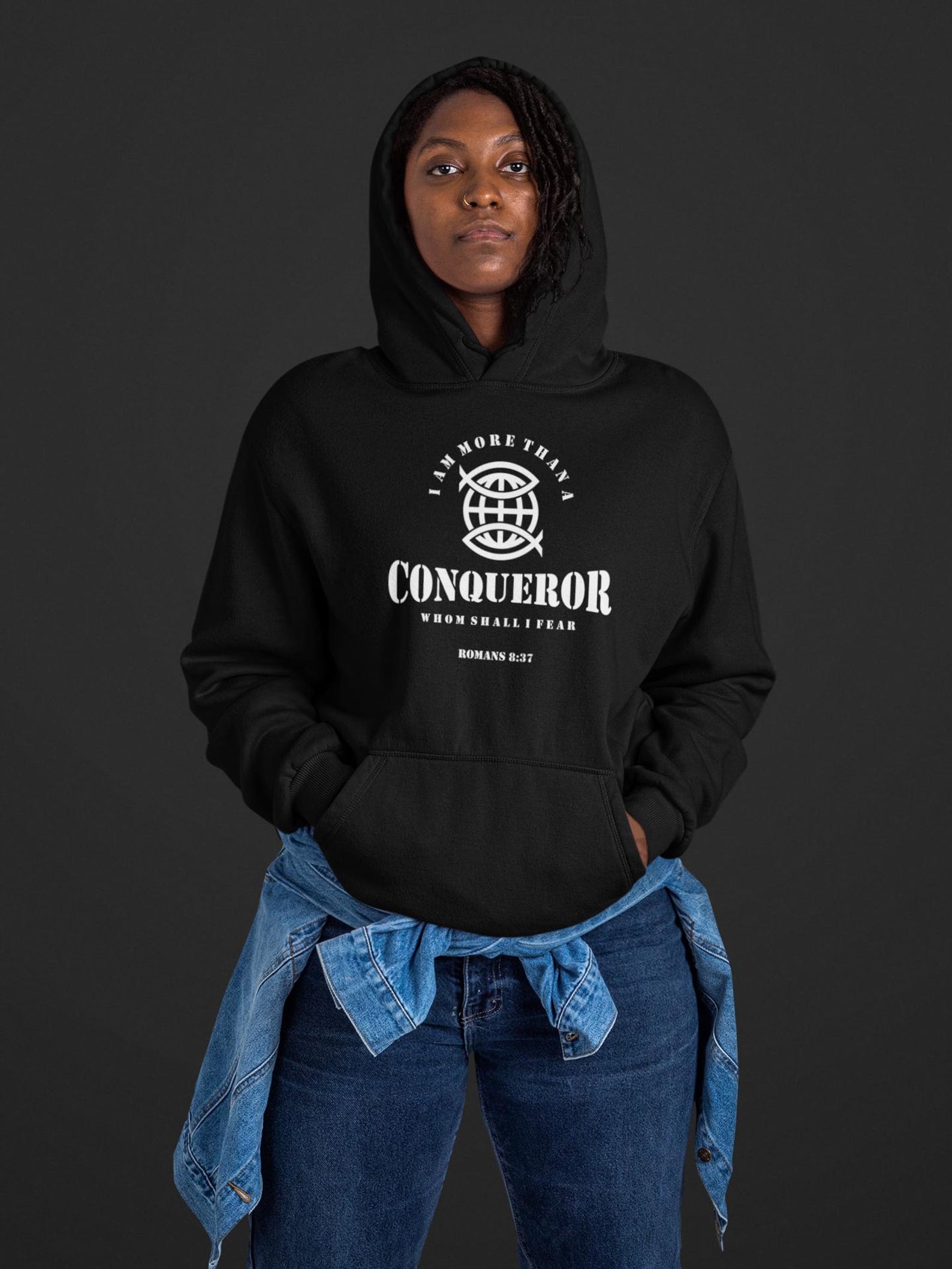 Conqueror Hoodie, Christian Apparel, Faith Based Christian Hoodie ...