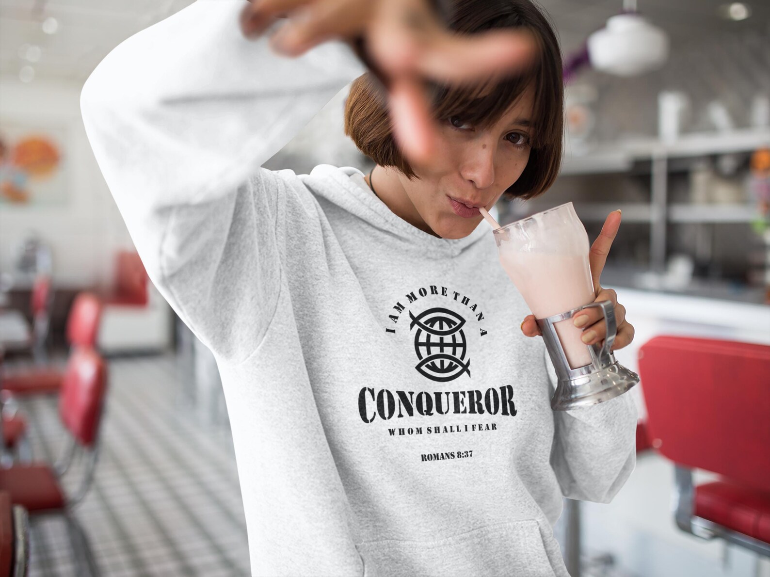 Conqueror Hoodie, Christian Apparel, Faith Based Christian Hoodie ...