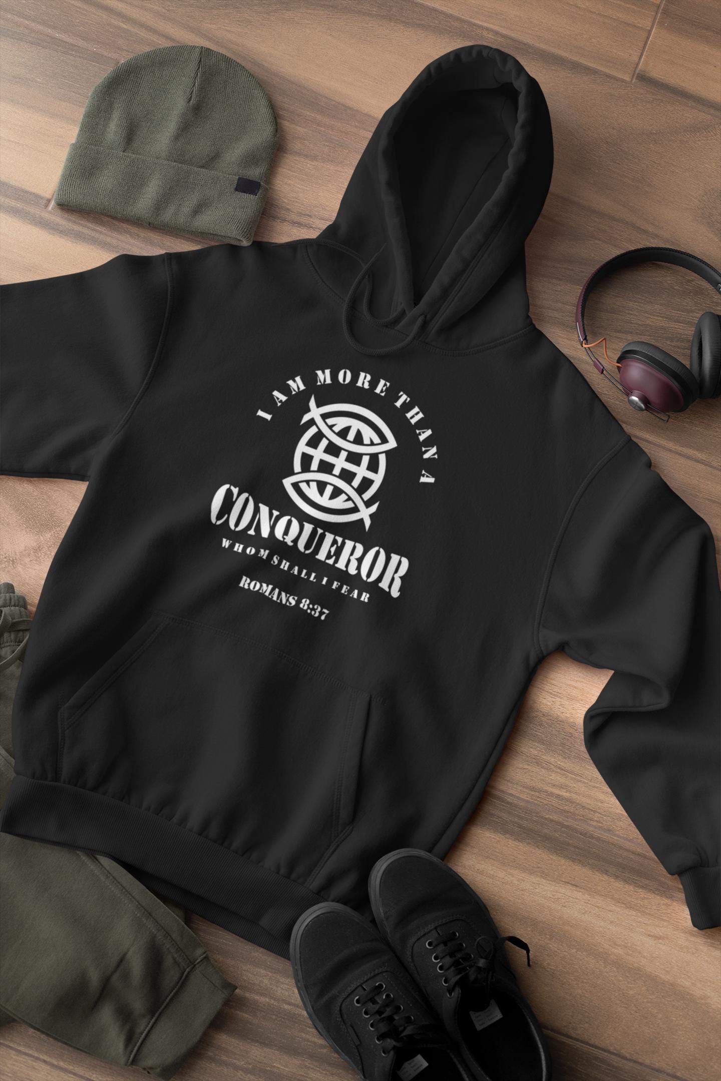 Conqueror Hoodie, Christian Apparel, Faith Based Christian Hoodie ...