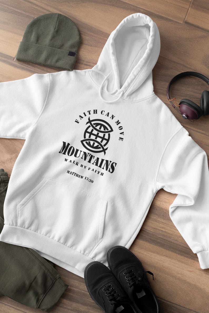 Walk by Faith Hoodie, Christian Apparel, Faith Based Christian Hoodie ...