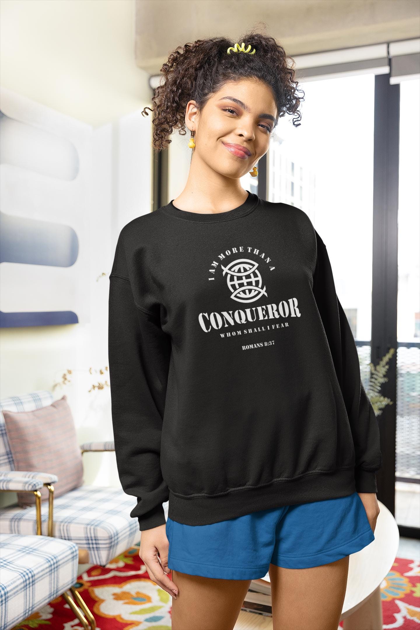 Conqueror Sweatshirt, Christian Apparel, Faith Based Christian ...