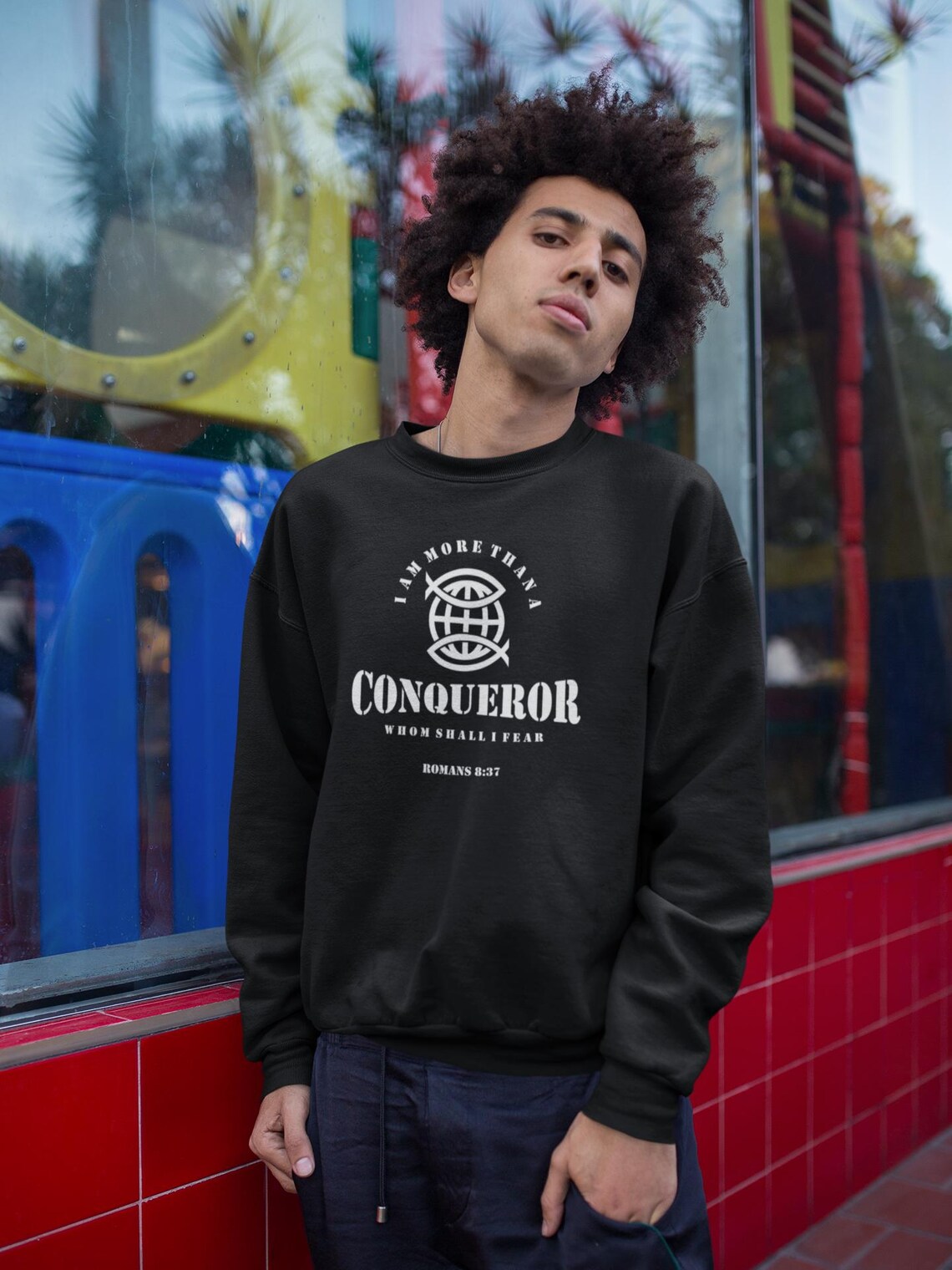 Conqueror Sweatshirt, Christian Apparel, Faith Based Christian ...