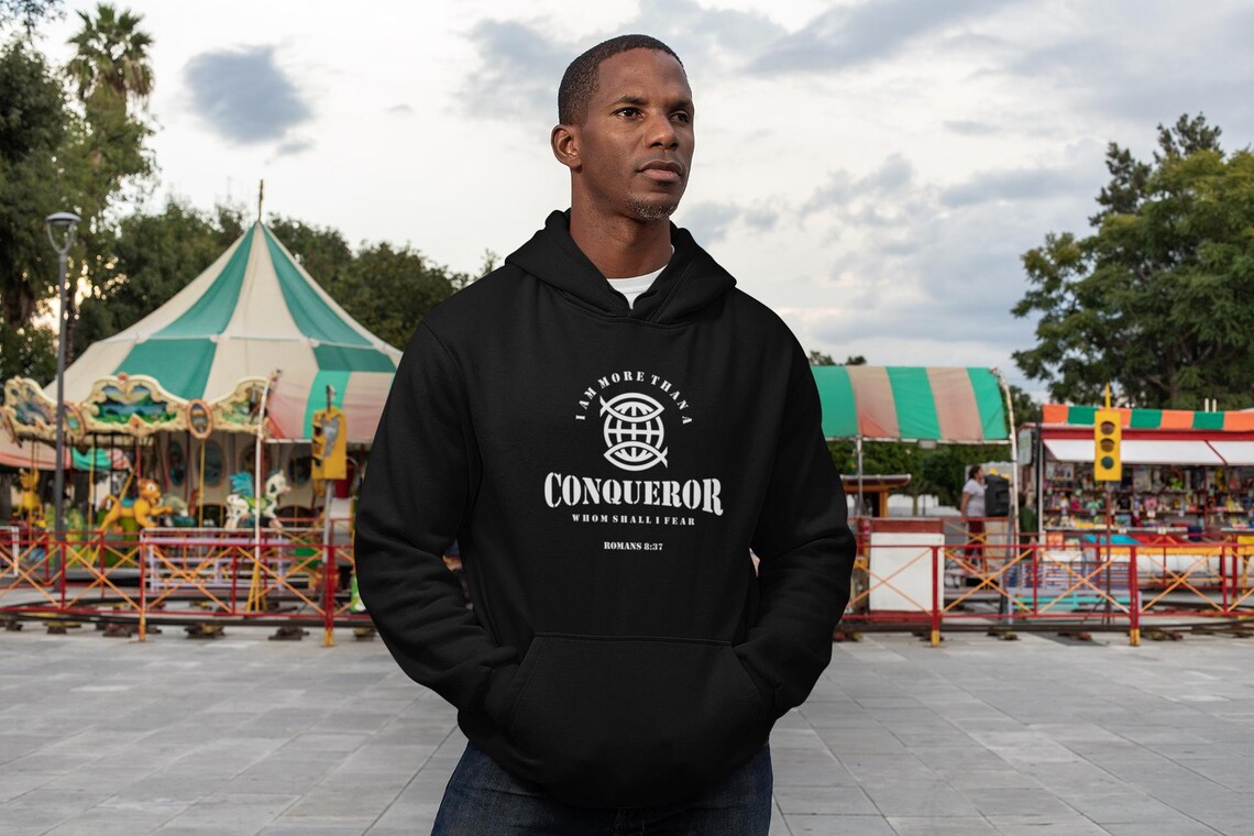 Conqueror Hoodie, Christian Apparel, Faith Based Christian Hoodie ...