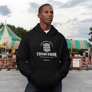 Conqueror Hoodie, Christian Apparel, Faith Based Christian Hoodie ...