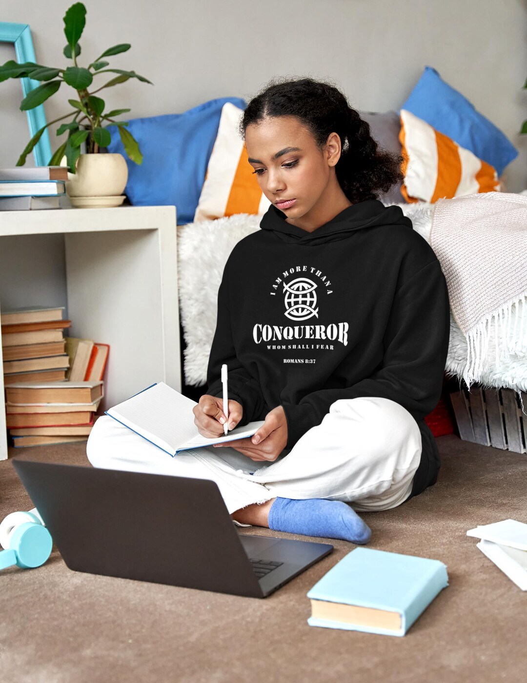 Conqueror Hoodie, Christian Apparel, Faith Based Christian Hoodie ...