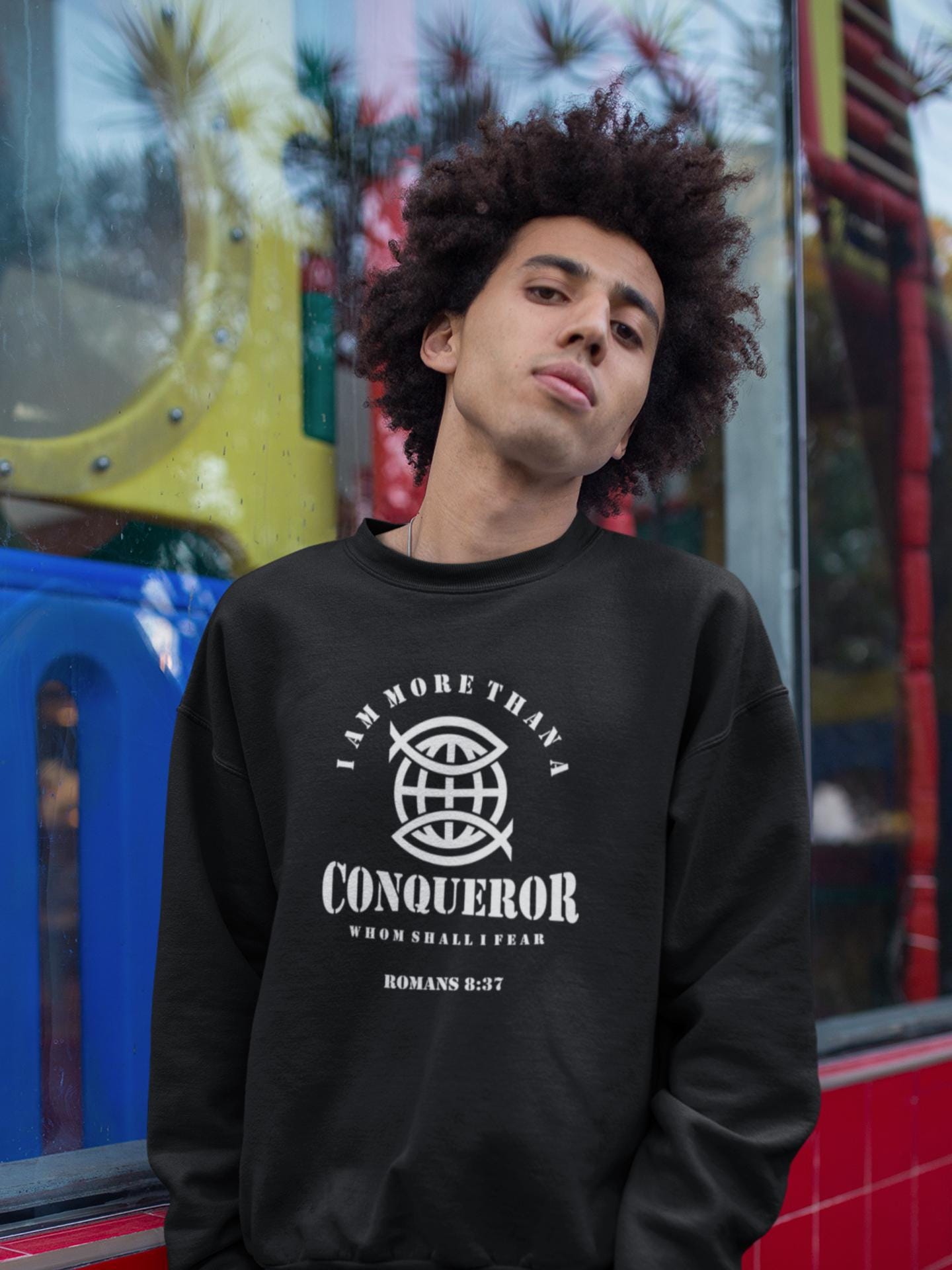 Conqueror Sweatshirt, Christian Apparel, Faith Based Christian ...