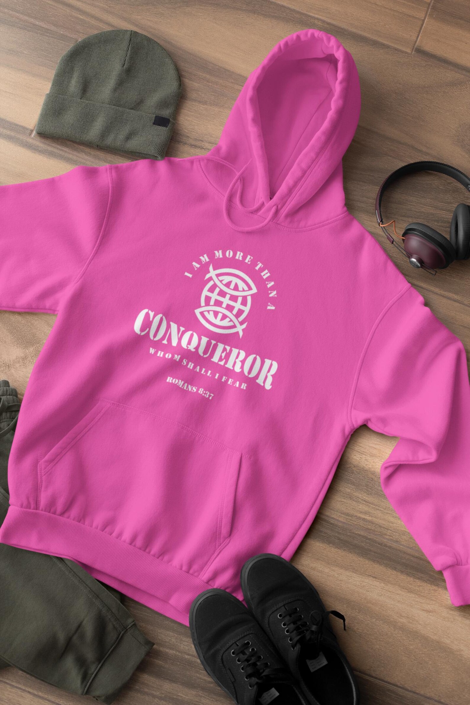 Conqueror Hoodie, Christian Apparel, Faith Based Christian Hoodie ...