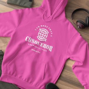 Conqueror Hoodie, Christian Apparel, Faith Based Christian Hoodie ...