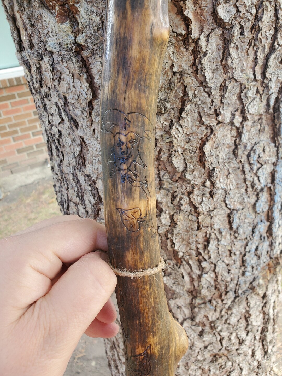 Handcrafted Wizard’s Staff - Wooden Spirit Poker & Torch, Artistic ...