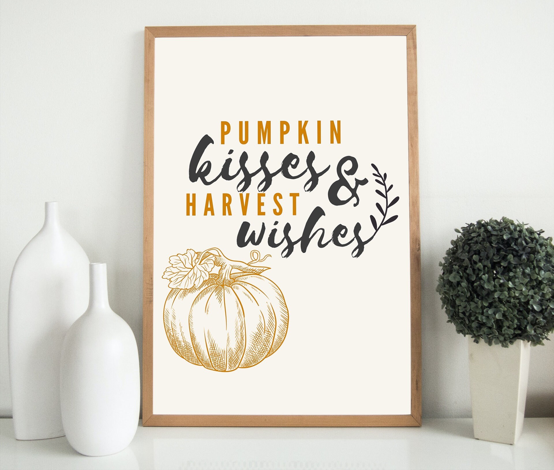 Pumpkin Printable Fall Digital Print Fall Wall Decor - Etsy