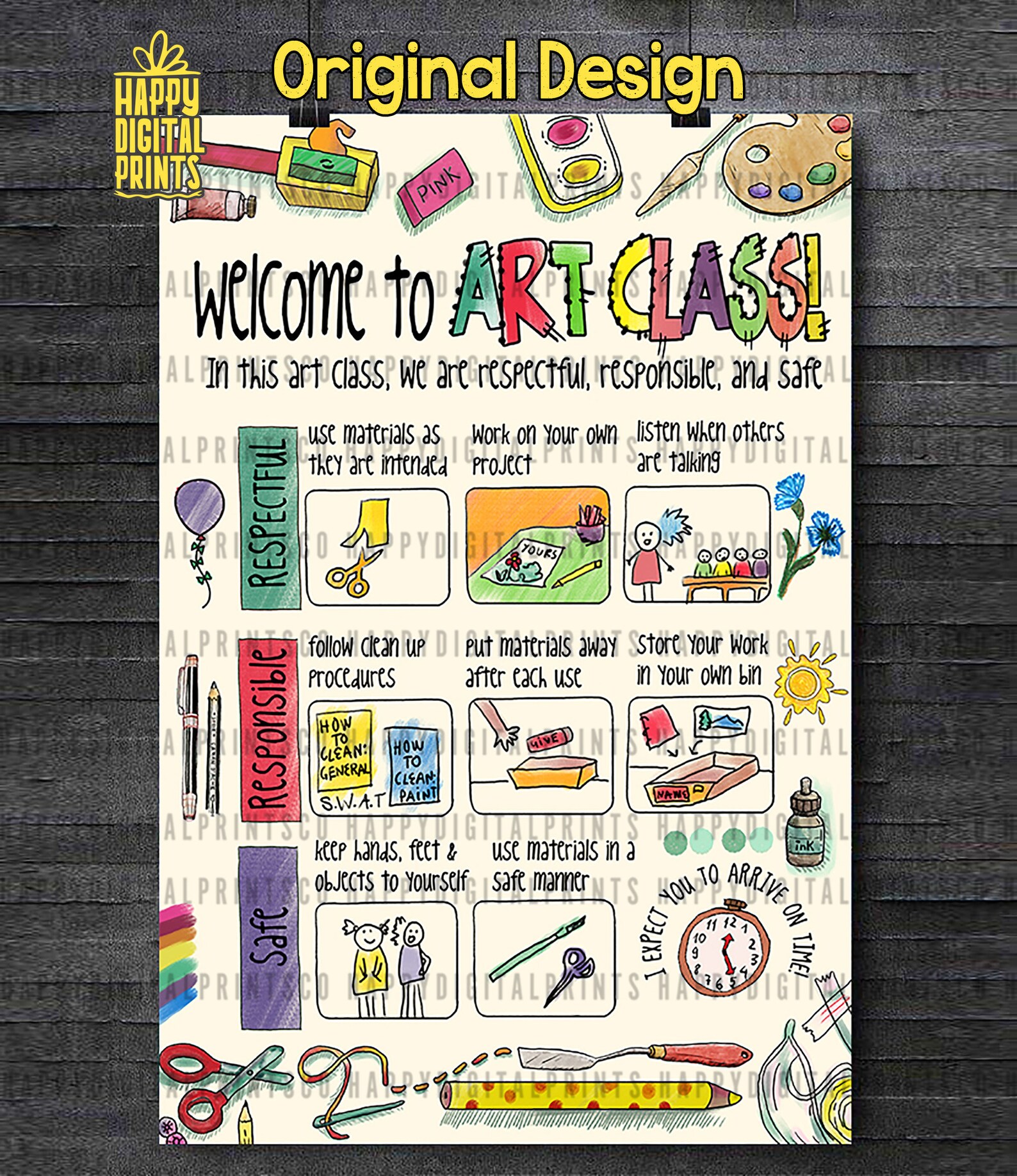 Welcome To Art Class Poster Classroom Decor Classroom Poster | Etsy