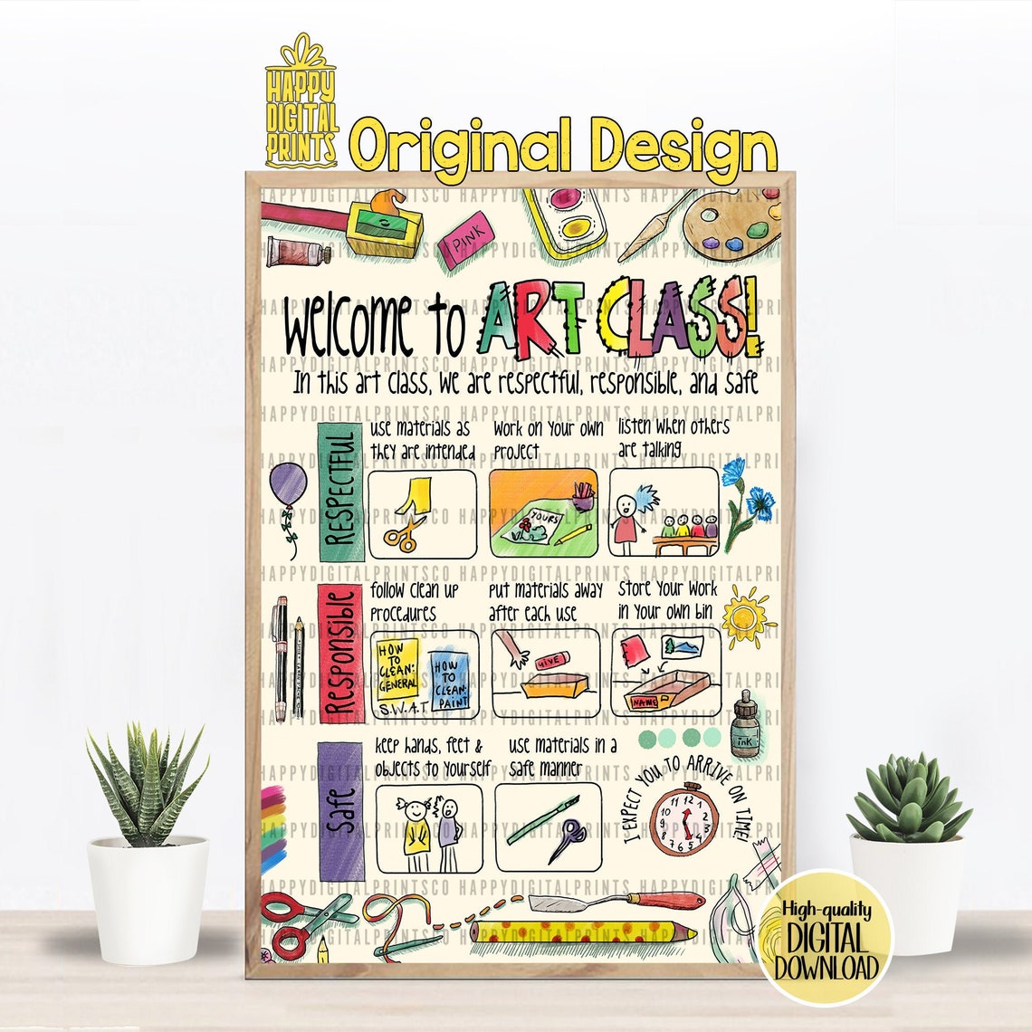 Welcome To Art Class Poster Classroom Decor Classroom Poster | Etsy