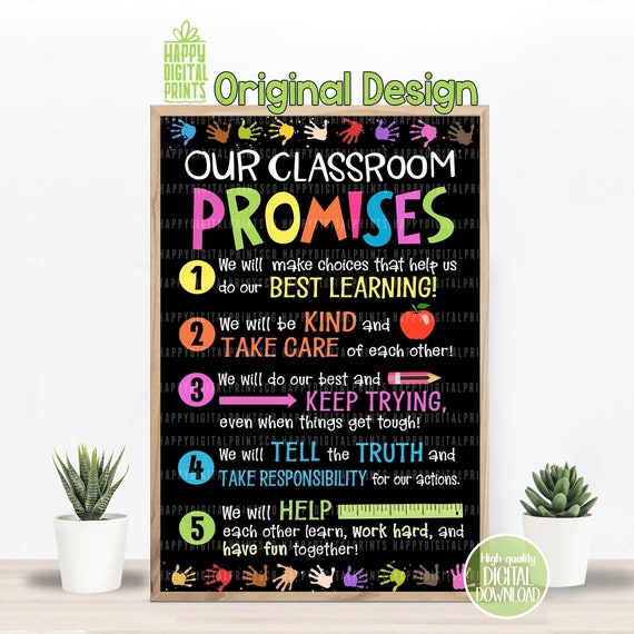 Our Classroom Promises Poster Classroom Poster Classroom Decor | Etsy