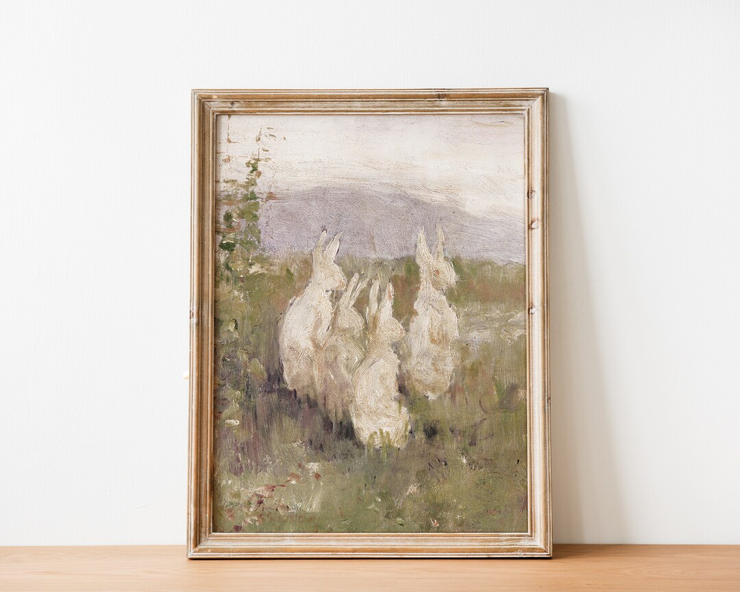 Bunny Rabbit Country Cottage Landscape Painting | Children's Nursery ...