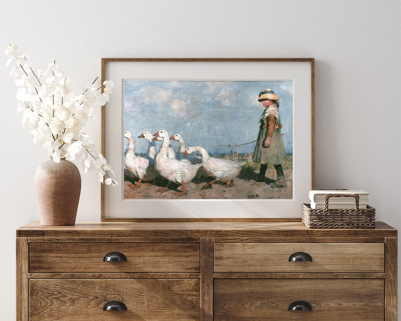 Mother Goose Painting Printable Nursery Wall Art Antique - Etsy
