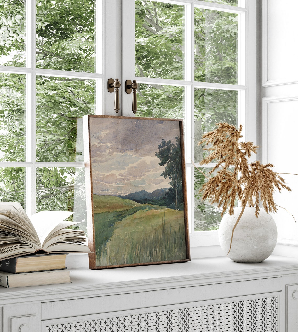 Vintage French Country Cottage Watercolor Landscape Print - Etsy