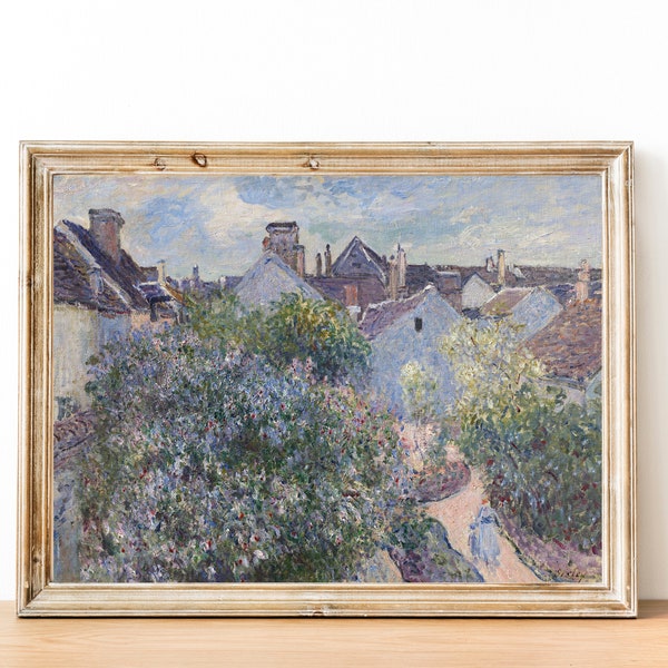 Antique French Village Painting - Etsy