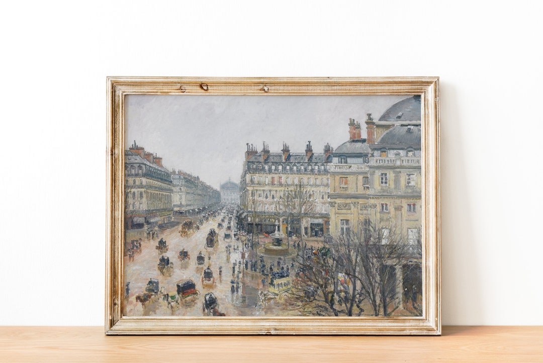 French Paris Antique Cityscape Painting | Vintage French Inspired Wall ...