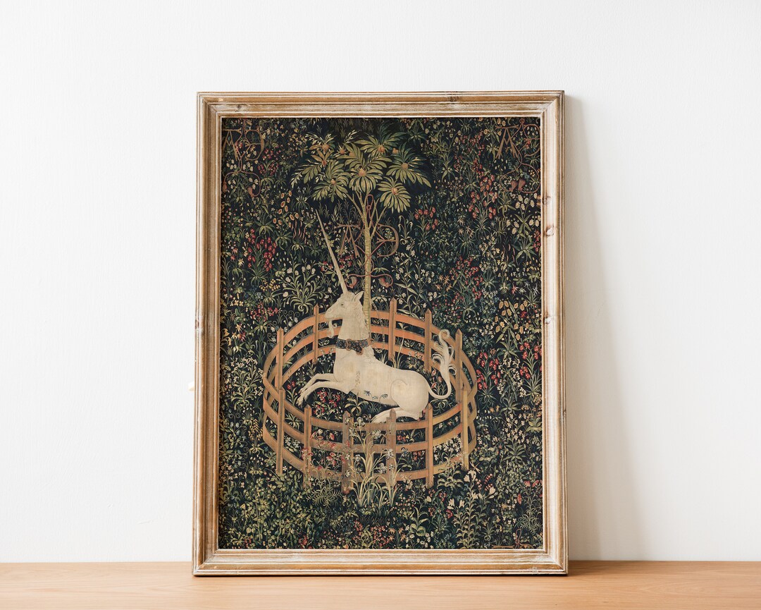 Vintage Unicorn Print | Antique Unicorn Fantasy Woodland Whimsical ...