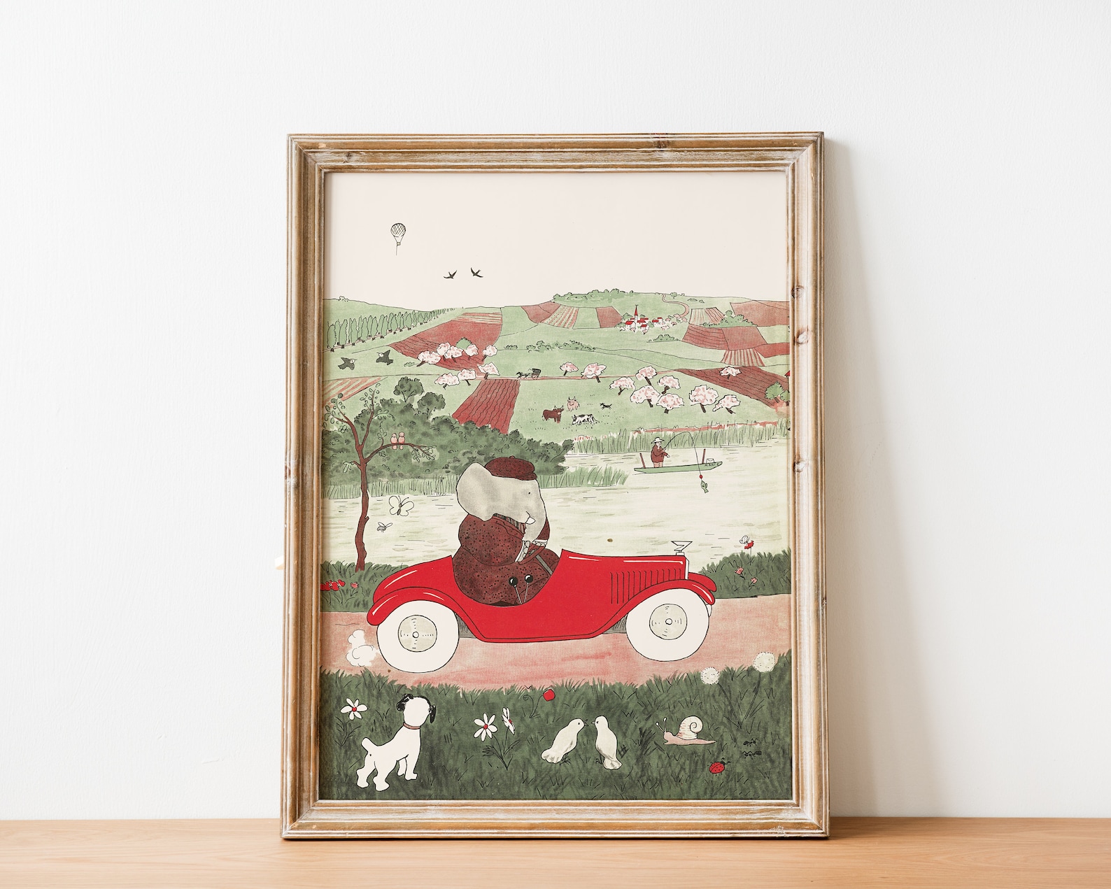 Babar the Elephant Vintage French Cottage Nursery Book Art Print | Boy ...