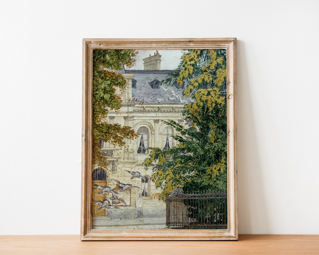 French Paris Antique Cityscape Painting | Vintage French Inspired Wall ...