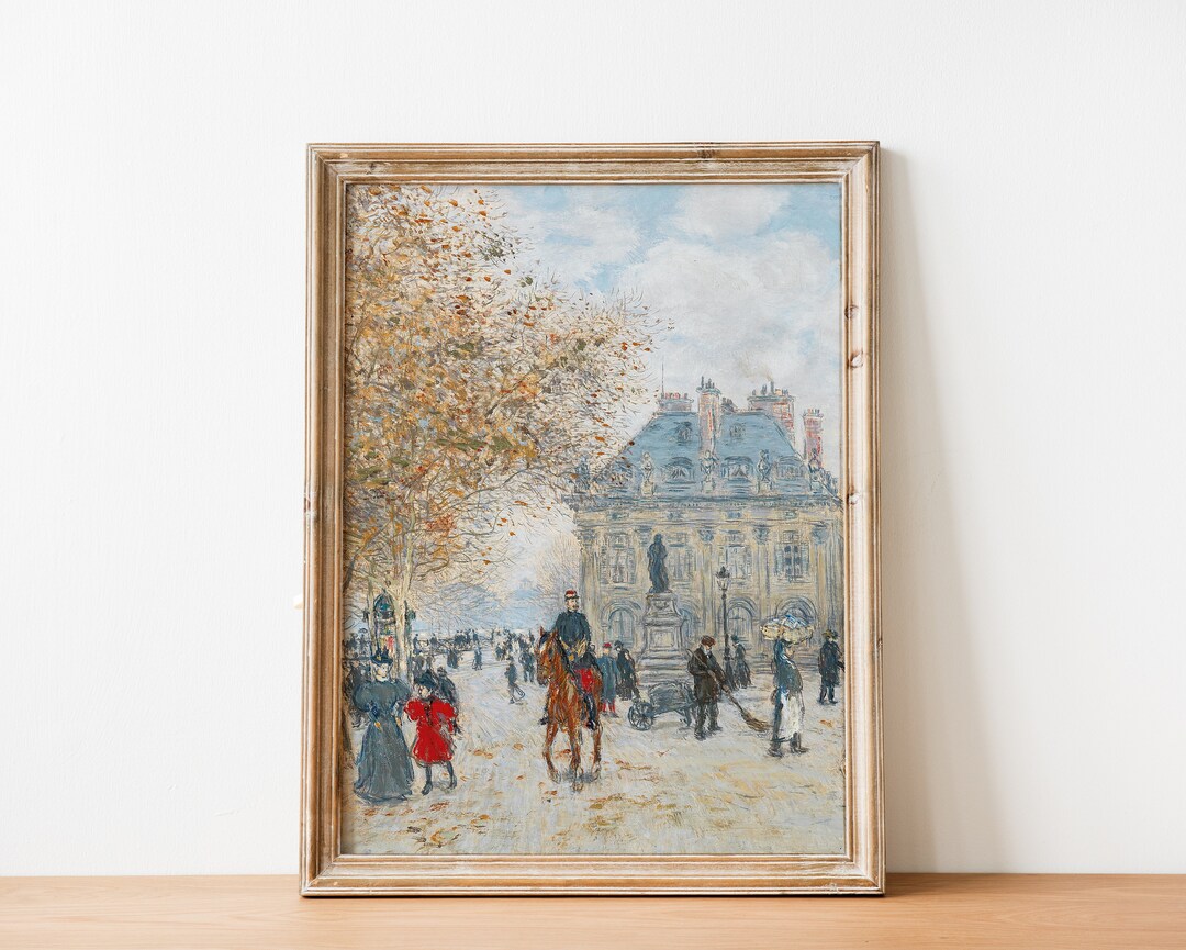 French Paris Antique Cityscape Painting | Vintage French Inspired Wall ...