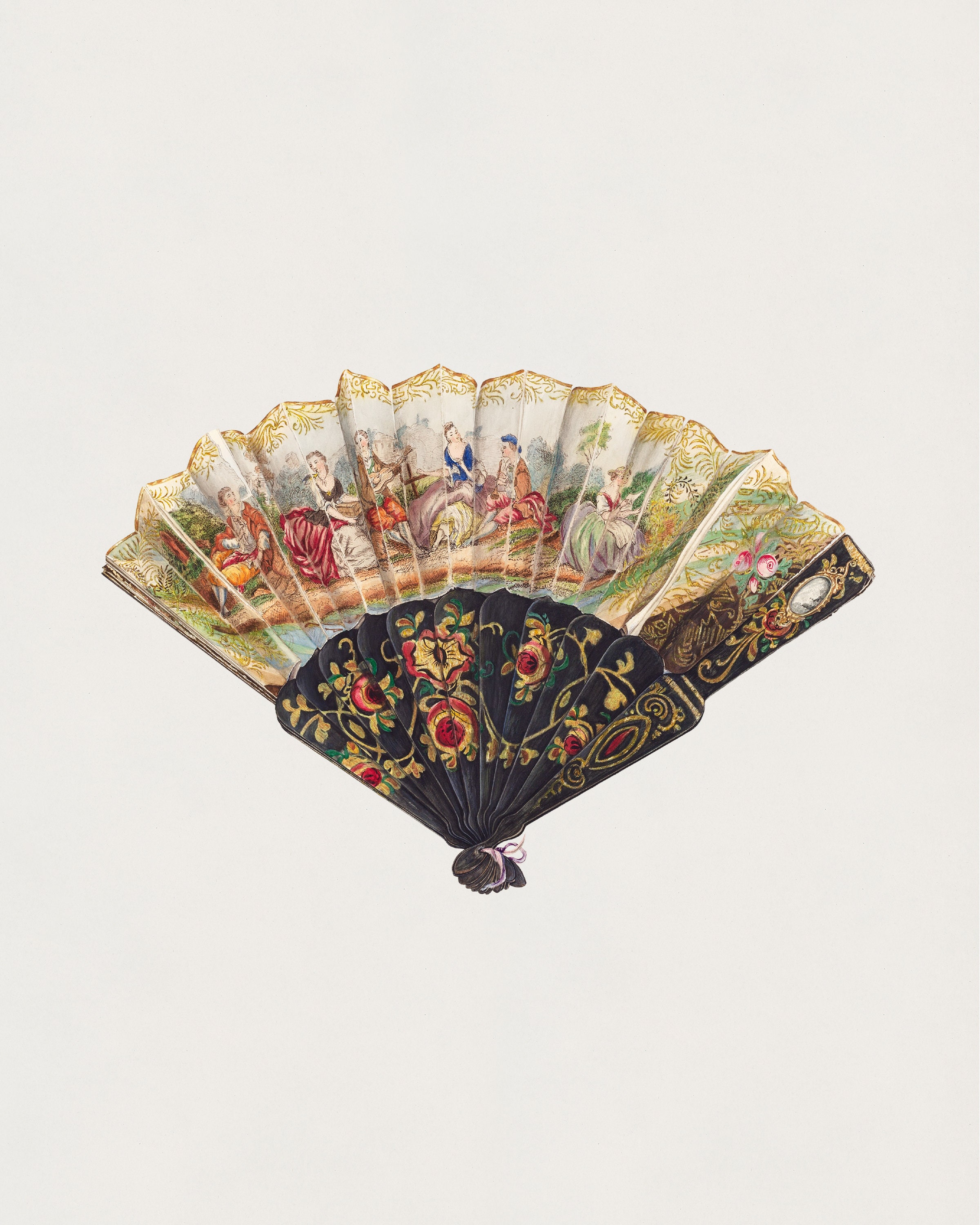 Vintage Victorian Fan Art French Antique Hand Fan | Etsy