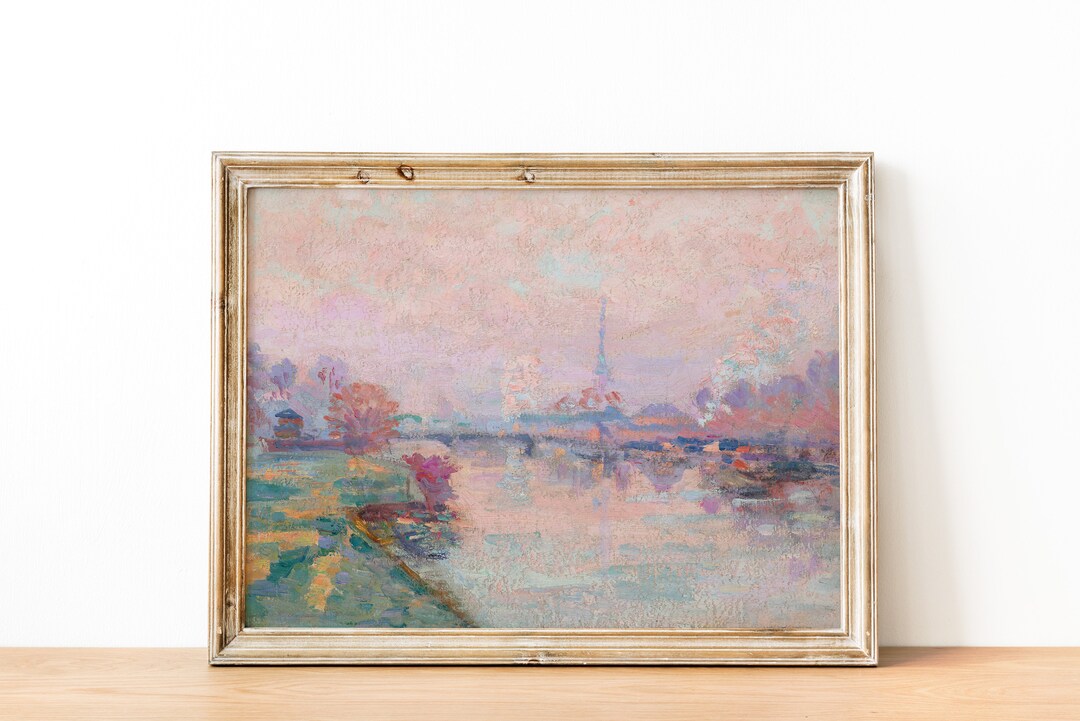 French Paris Antique Cityscape Painting | Vintage French Inspired Wall ...