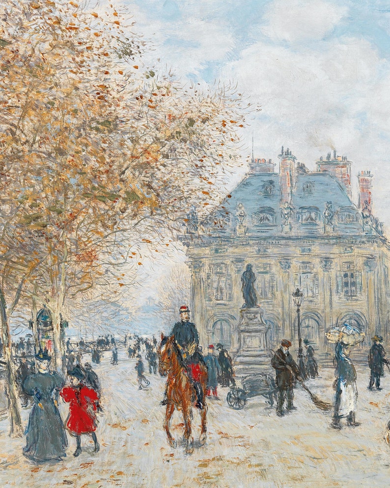French Paris Antique Cityscape Painting | Vintage French Inspired Wall ...