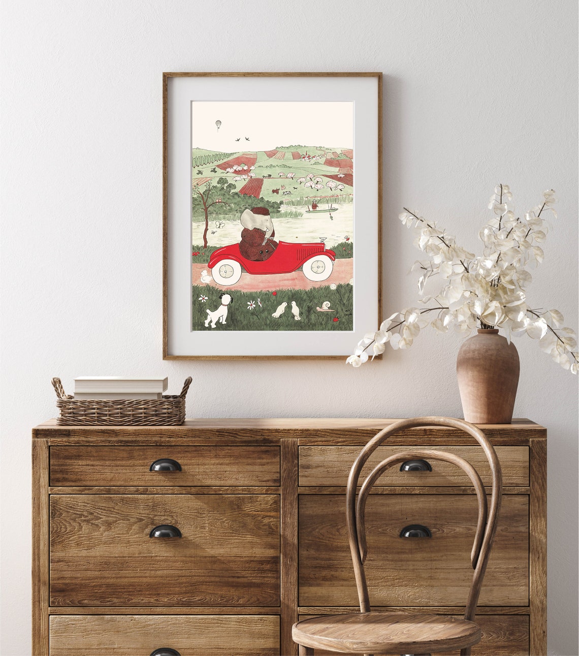 Babar the Elephant Vintage French Cottage Nursery Book Art Print | Boy ...