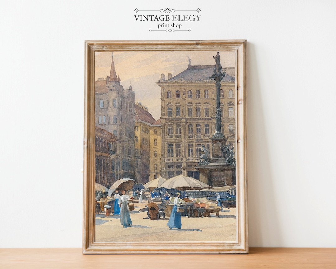 French Paris Antique Cityscape Painting | Vintage French Inspired Wall ...