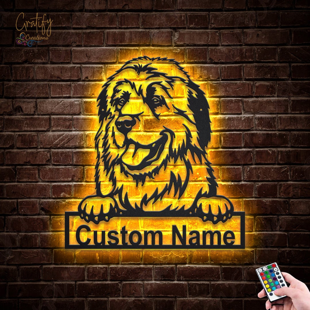 Great Pyrenees Dog Metal Sign LED Lights, Custom Great Pyrenees Metal ...