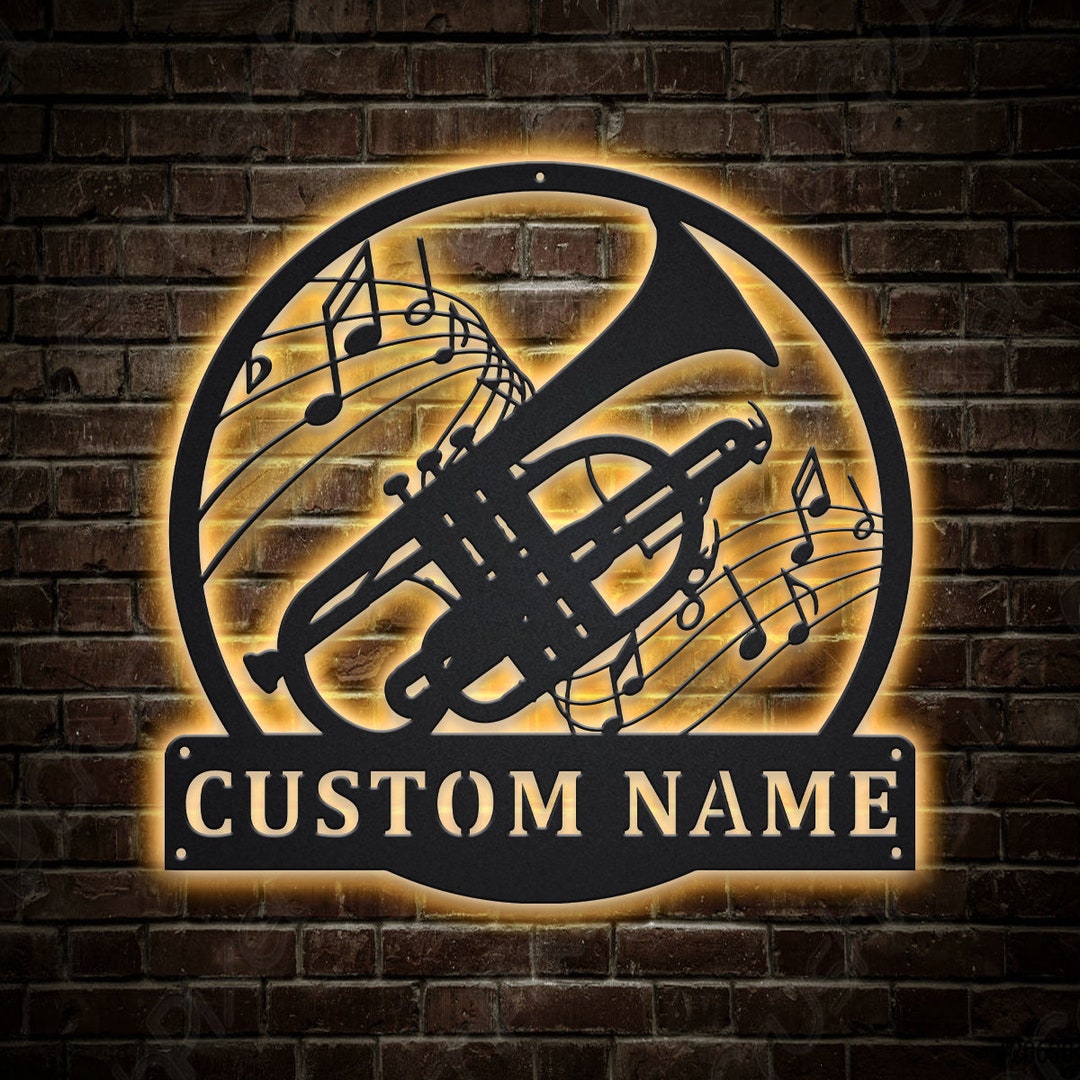Personalized Cornet Metal Sign With LED Lights | Custom Cornet Metal ...