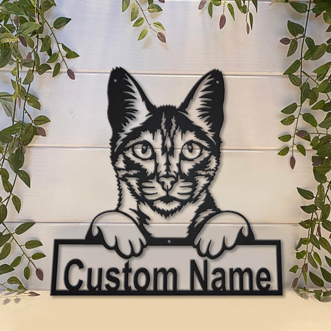 Savannah Cat Metal Sign Art, Custom Savannah Cat Metal Wall Art ...