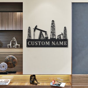 Oilfield Metal Sign LED Lights V5, Custom Oilfield Metal Sign, Oil ...