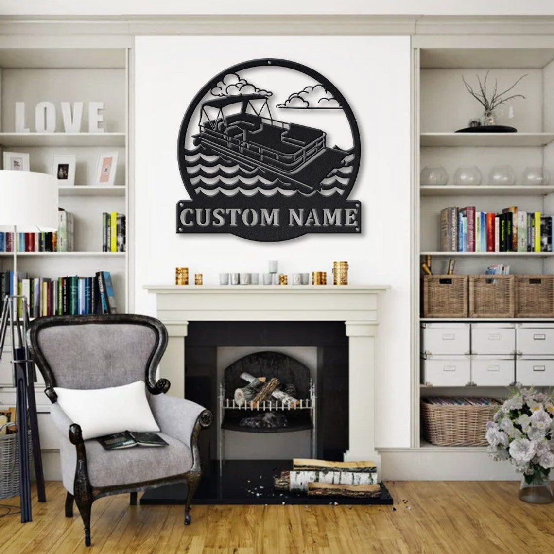Custom Pontoon Boat Metal Sign Art V4, Personalized Pontoon Boat ...