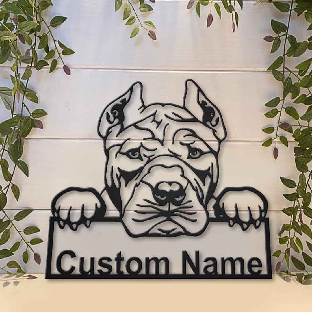 American Bully Dog Metal Sign Art, Custom American Bully Metal Sign ...