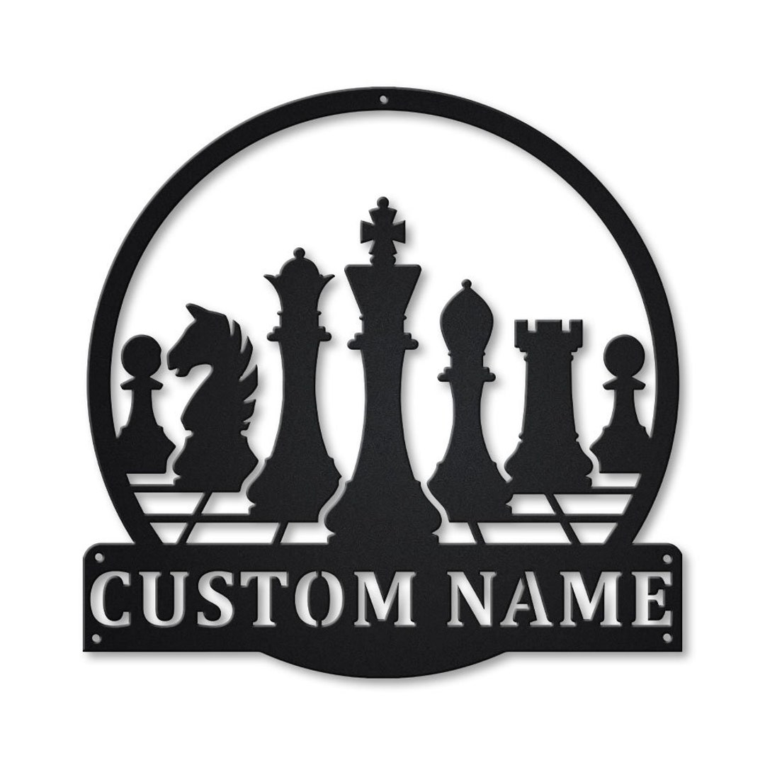 Personalized Chess Sport Metal Sign Art | Custom Chess Sport Metal Wall ...