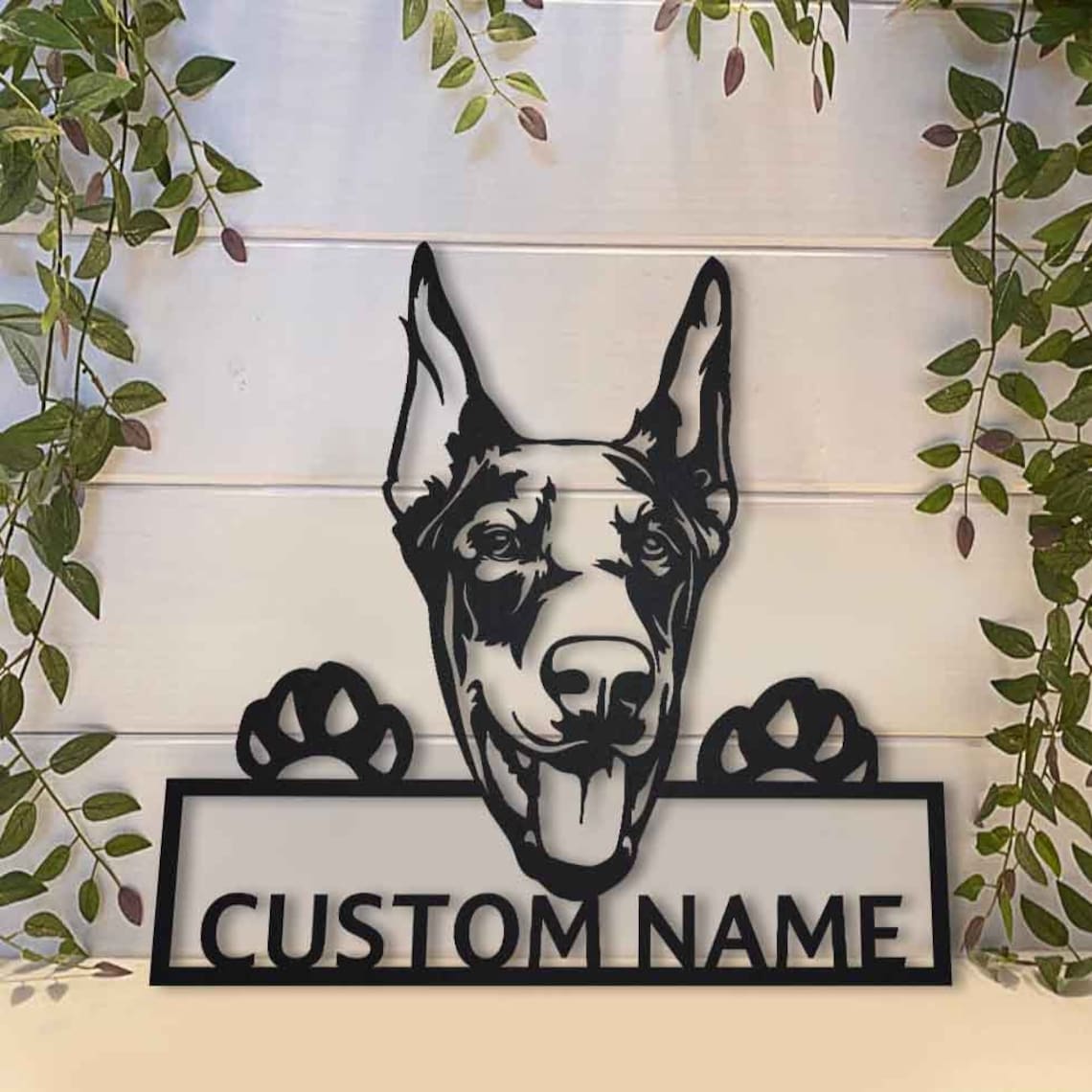 Doberman Dog Metal Sign With LED Lights Custom Doberman Dog - Etsy