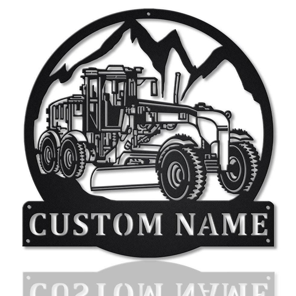 Road Grader Monogram Metal Sign Art Custom Road Grader Metal - Etsy