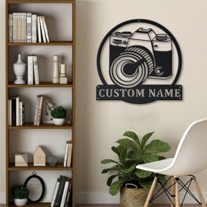 Camera Photography LED Metal Sign, Custom Neon Decor for Photographers ...