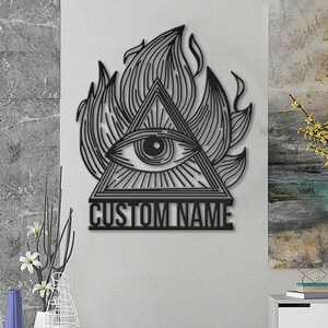 Masonic Freemason Metal Wall Art LED Lights V12, Custom Masonic Metal ...