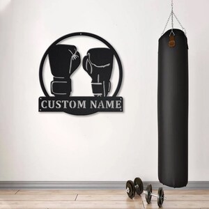 Boxing Gloves Metal Sign LED Lights V1, Custom Boxing Metal Sign ...