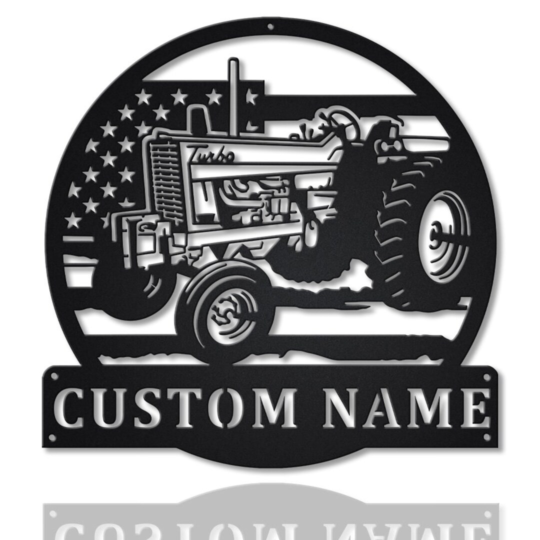 USA Farm Tractor Monogram Metal Sign Art, Custom USA Farm Tractor Metal ...