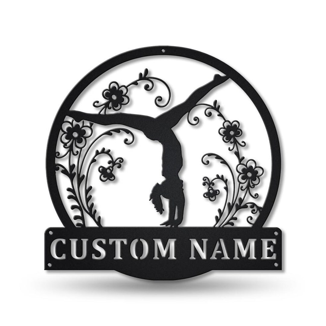 Custom Tumbling Monogram Metal Sign Art, Personalized Tumbling Monogram ...