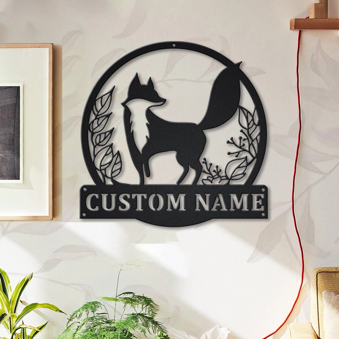 Fox Animal Metal Sign LED Lights V1, Custom Fox Animal Metal Sign, Fox ...