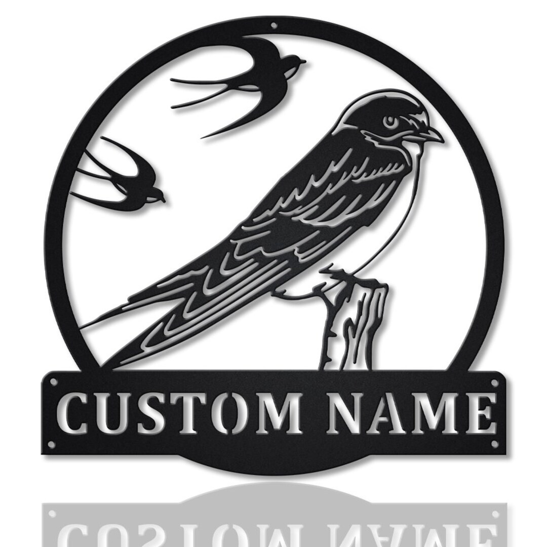 Personalized Swallows Birds Metal Sign Art, Custom Swallows Bird Metal ...